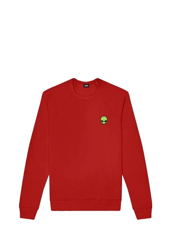 DALIX Alien Fleece Raglan Sweatshirt - Red