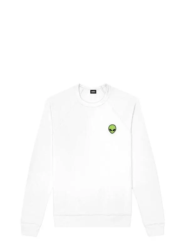 DALIX Alien Fleece Raglan Sweatshirt - White