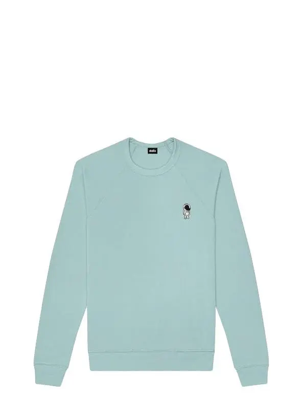 DALIX Astronaut Fleece Raglan Sweatshirt - Heather Blue Lagoon