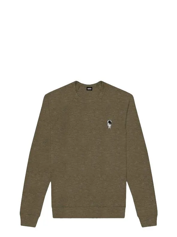 DALIX Fleece Astronaut Sweatshirt - Heather Olive