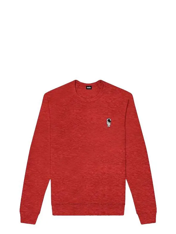 DALIX Astronaut Fleece Raglan Sweatshirt - Heather Red