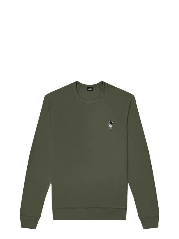 DALIX Fleece Astronaut Sweatshirt - Military Green