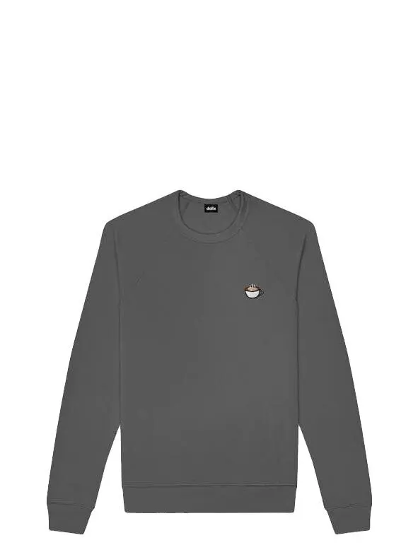 DALIX Cappuccino Fleece Raglan Sweatshirt - Asphalt Gray