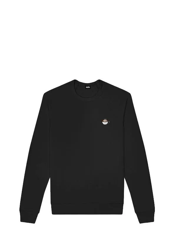 DALIX Cappuccino Fleece Raglan Sweatshirt - Black