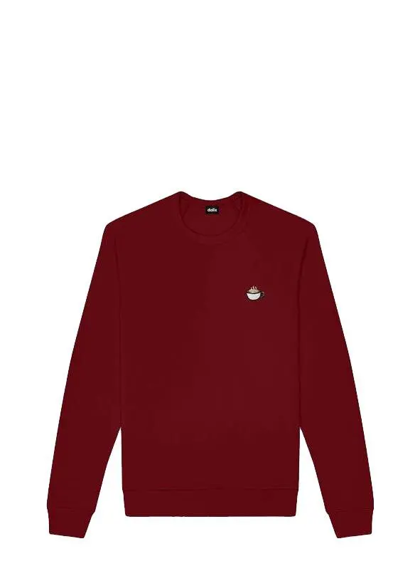 DALIX Cappuccino Fleece Raglan Sweatshirt - Cardinal Red
