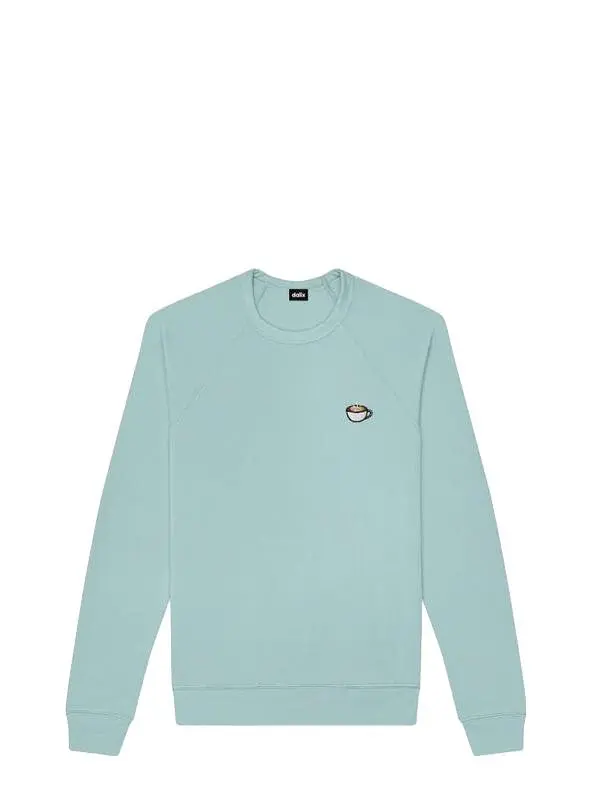 DALIX Cappuccino Fleece Raglan Sweatshirt - Heather Blue Lagoon