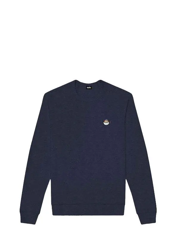 DALIX Cappuccino Fleece Raglan Sweatshirt - Heather Navy