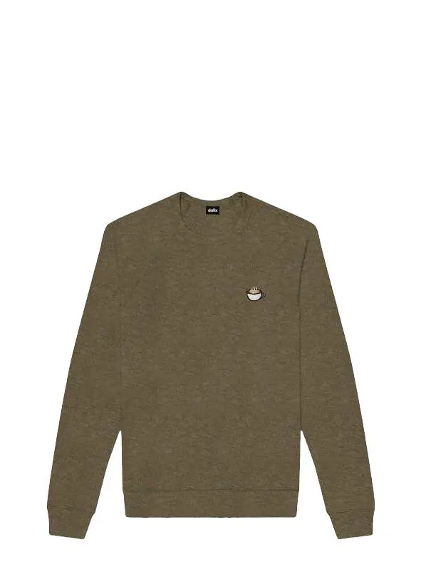 DALIX Cappuccino Fleece Raglan Sweatshirt - Heather Olive