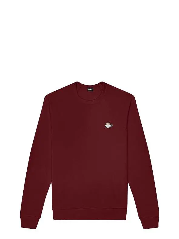 DALIX Cappuccino Fleece Raglan Sweatshirt - Maroon