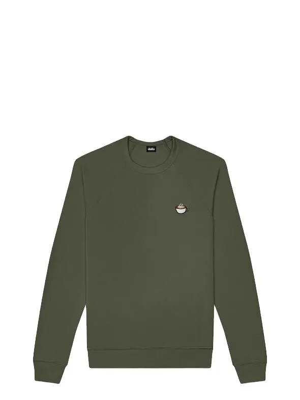 DALIX Cappuccino Fleece Raglan Sweatshirt - Military Green