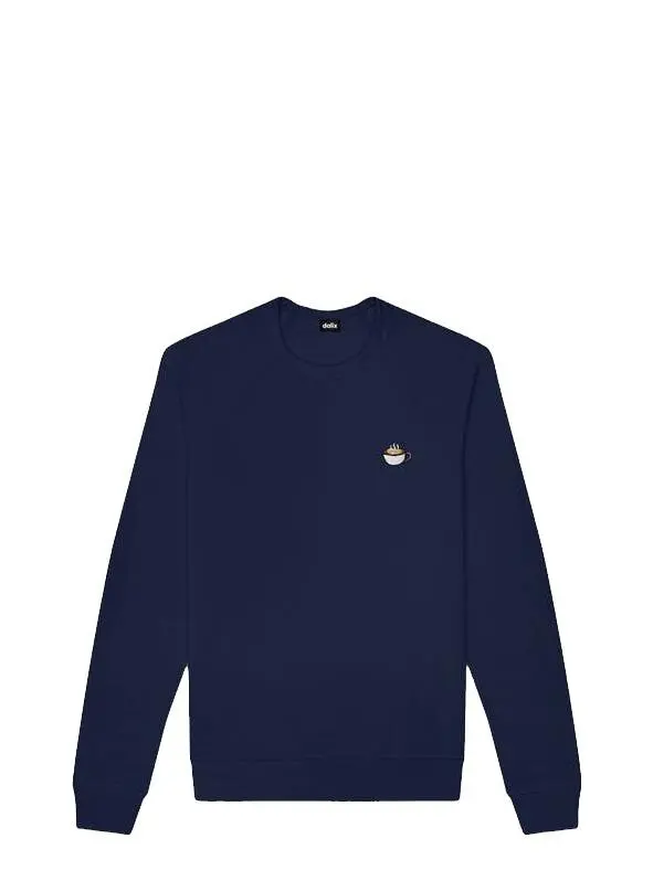 DALIX Cappuccino Fleece Raglan Sweatshirt - Navy Blue