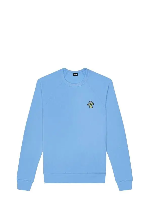 DALIX Mushroom Fleece Crewneck Sweatshirt - Carolina Blue