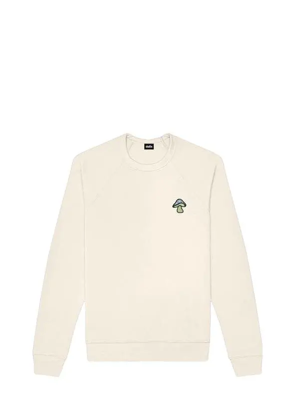 DALIX Mushroom Fleece Crewneck Sweatshirt - Natural