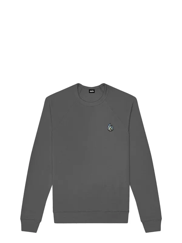 DALIX Fire Fleece Crewneck Sweatshirt - Asphalt Gray