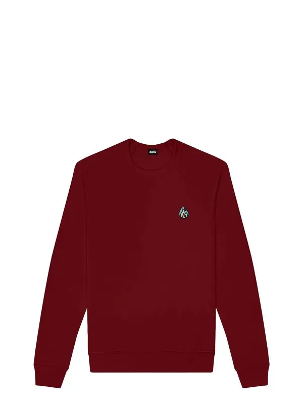 DALIX Fire Fleece Crewneck Sweatshirt - Cardinal Red