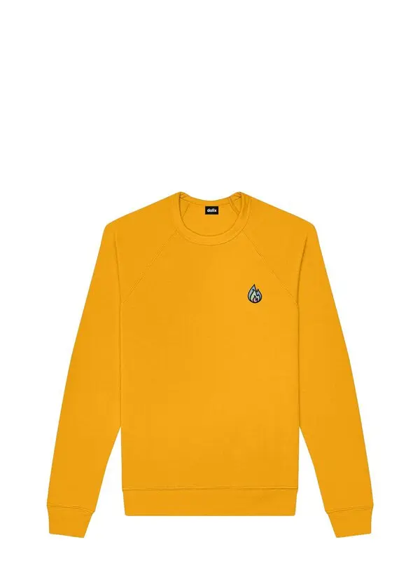 DALIX Fire Fleece Crewneck Sweatshirt - Gold