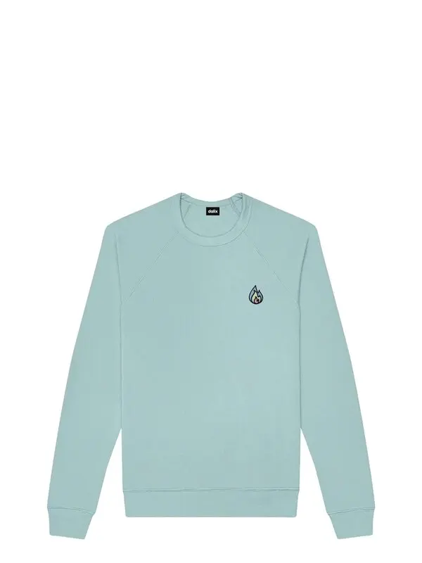 DALIX Fire Fleece Crewneck Sweatshirt - Heather Blue Lagoon