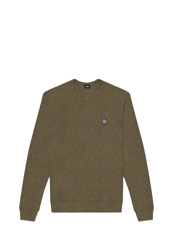 DALIX Fire Fleece Crewneck Sweatshirt - Heather Olive