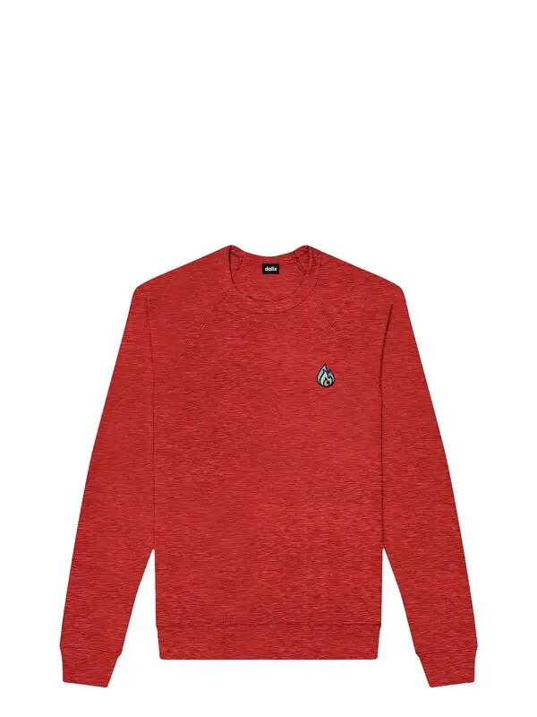 DALIX Fire Fleece Crewneck Sweatshirt - Heather Red