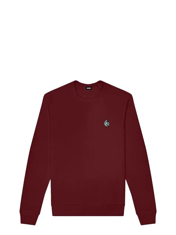 DALIX Fire Fleece Crewneck Sweatshirt - Maroon