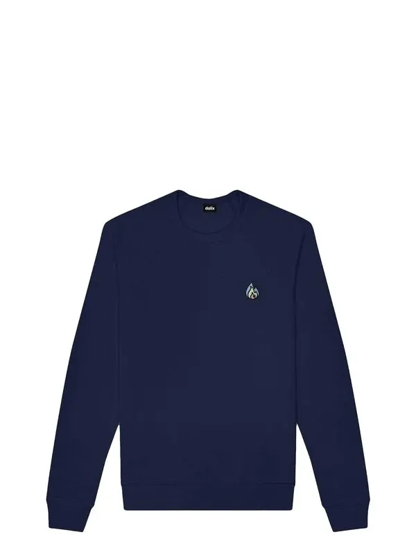 DALIX Fire Fleece Crewneck Sweatshirt - Navy Blue