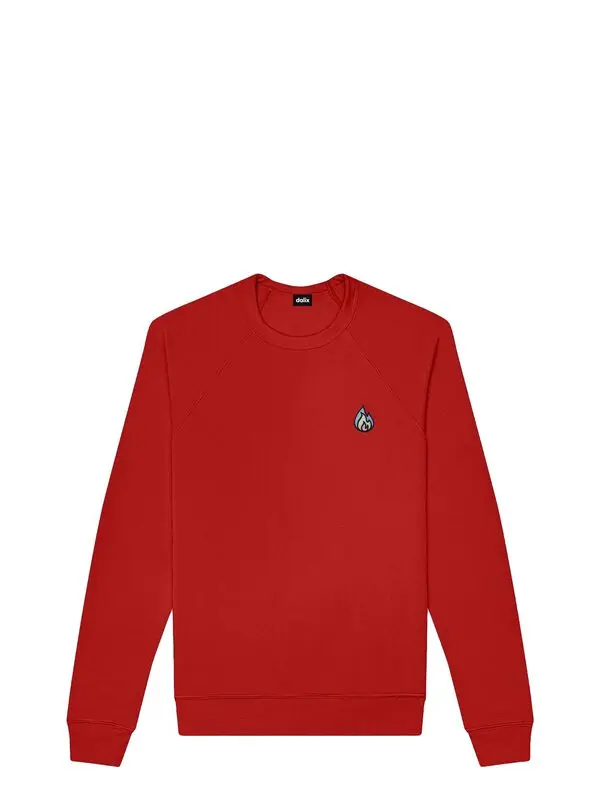 DALIX Fire Fleece Crewneck Sweatshirt - Red