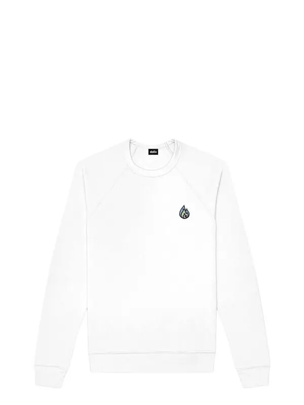 DALIX Fire Fleece Crewneck Sweatshirt - White