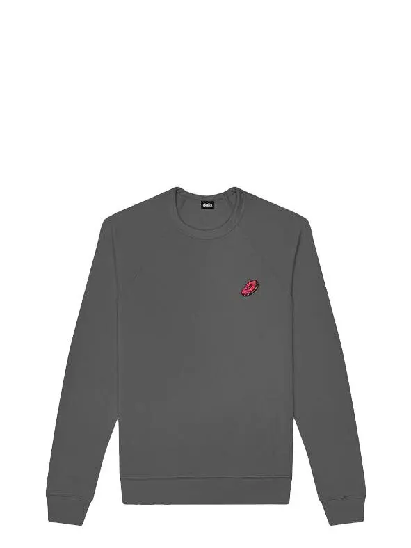 DALIX Embroidered Fleece Sweatshirt - Asphalt Gray
