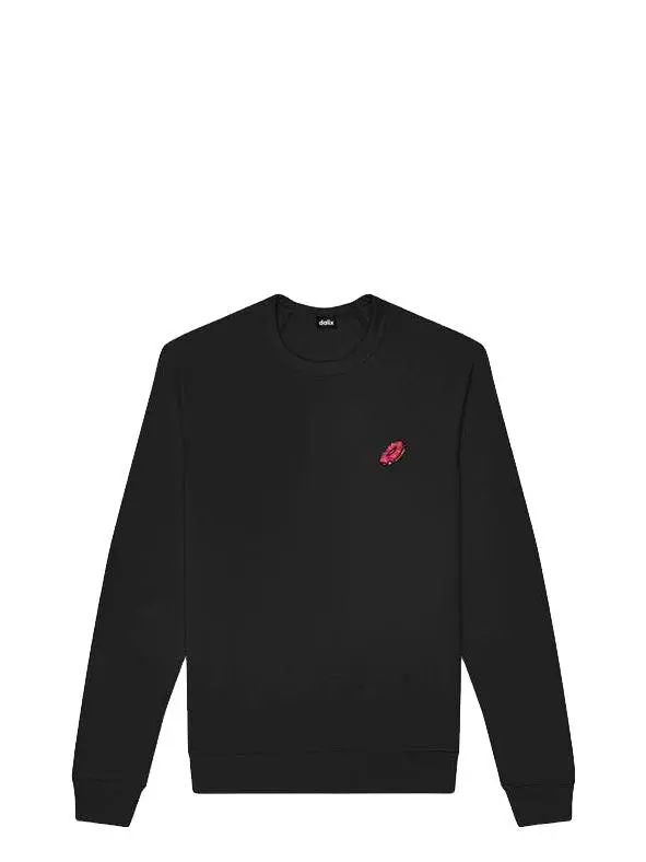 DALIX Embroidered Fleece Sweatshirt - Black