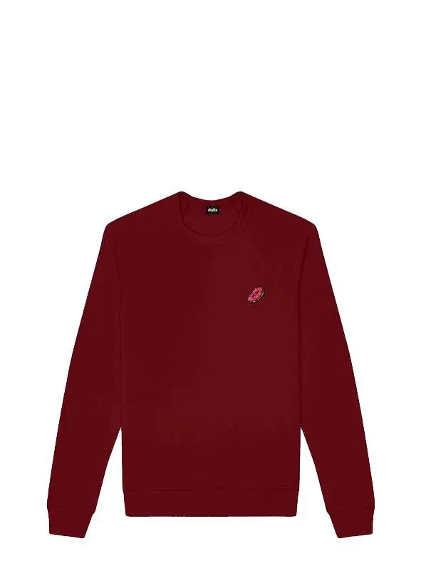 DALIX Embroidered Fleece Sweatshirt - Cardinal Red