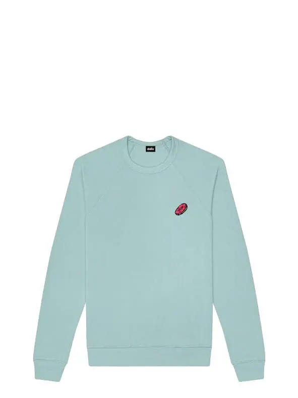 DALIX Embroidered Fleece Sweatshirt - Heather Blue Lagoon