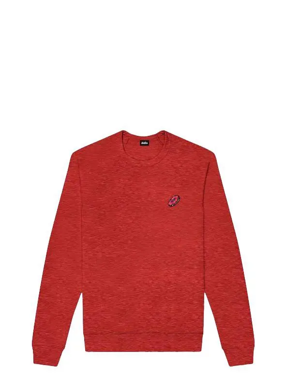DALIX Embroidered Fleece Sweatshirt - Heather Red