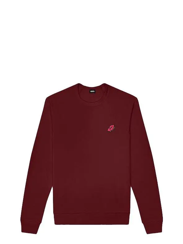 DALIX Embroidered Fleece Sweatshirt - Maroon