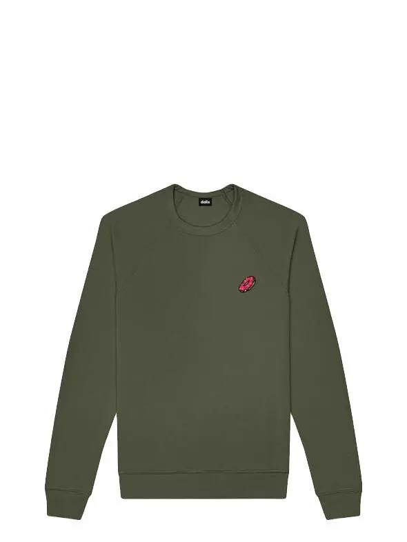 DALIX Embroidered Fleece Sweatshirt - Military Green