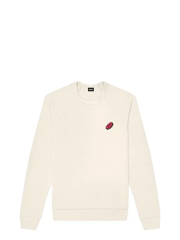 DALIX Embroidered Fleece Sweatshirt - Natural