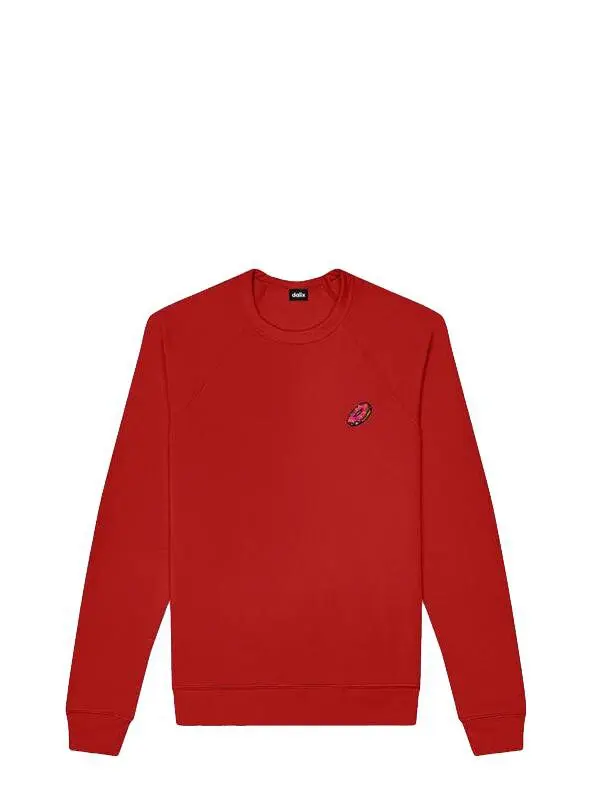 DALIX Embroidered Fleece Sweatshirt - Red