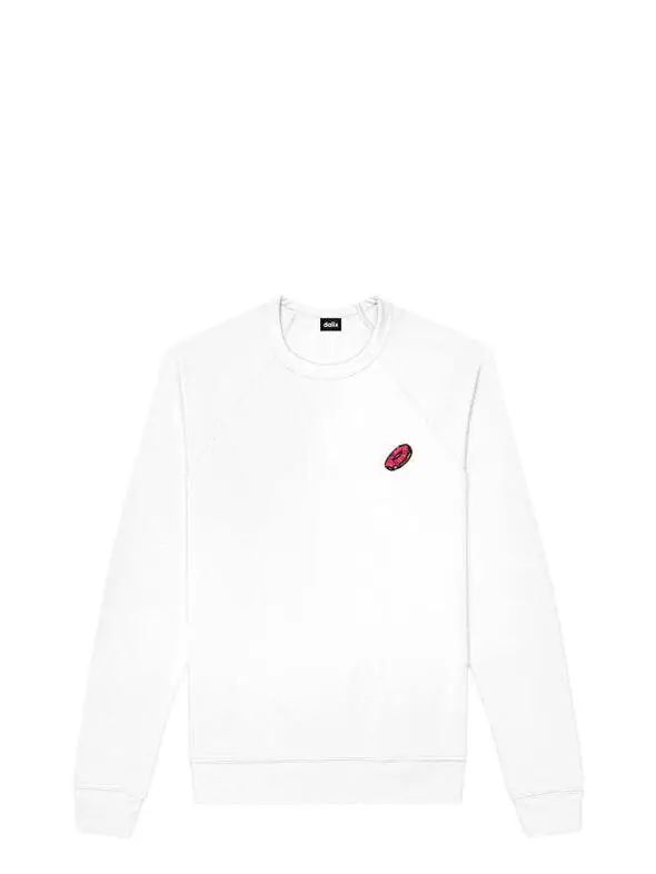 DALIX Embroidered Fleece Sweatshirt - White