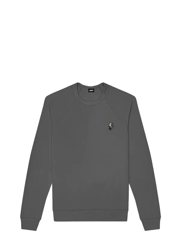 DALIX Lightning Fleece Crewneck Sweatshirt - Asphalt Gray