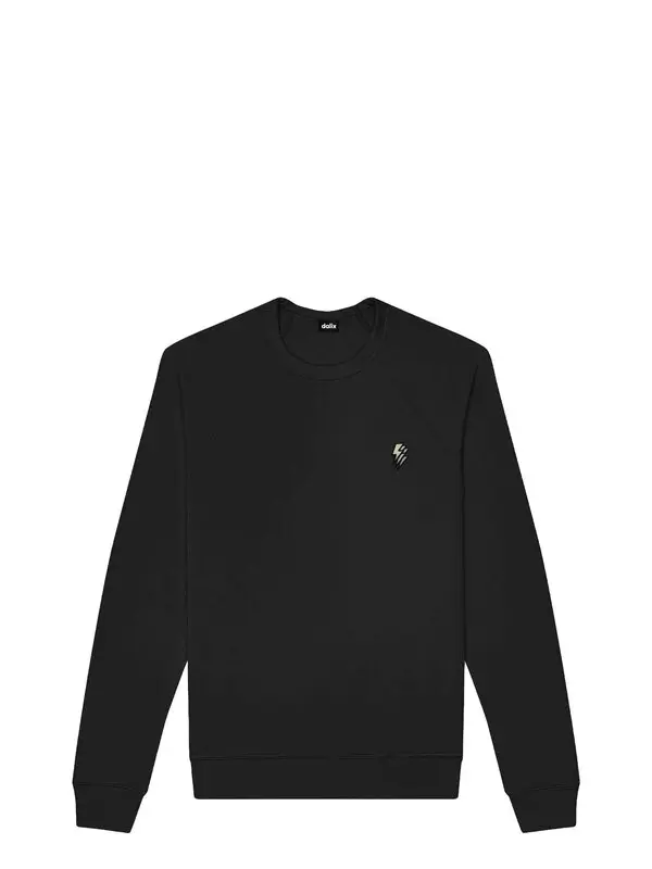 DALIX Lightning Fleece Crewneck Sweatshirt - Black