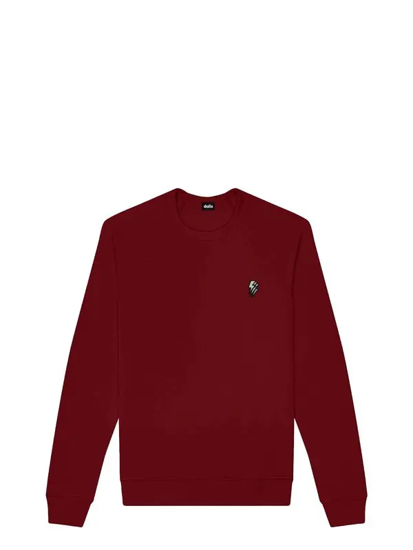 DALIX Lightning Fleece Crewneck Sweatshirt - Cardinal Red