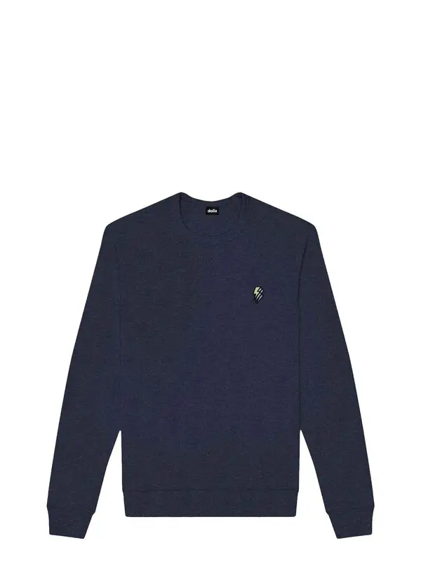 DALIX Lightning Fleece Crewneck Sweatshirt - Heather Navy