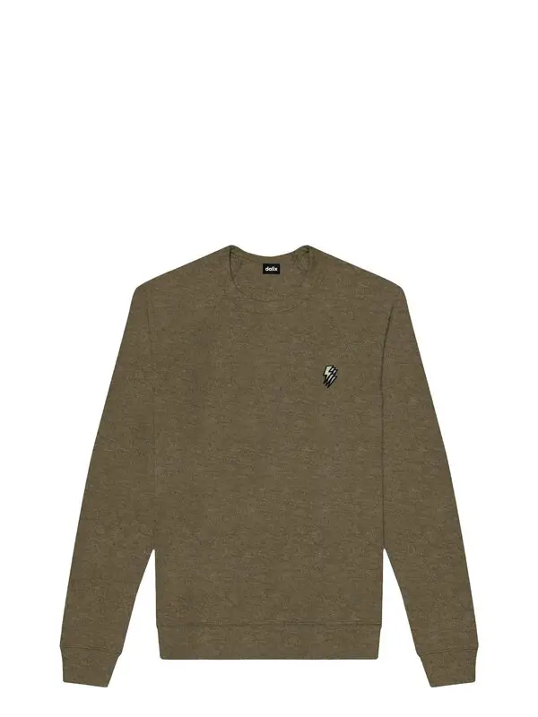 DALIX Lightning Fleece Crewneck Sweatshirt - Heather Olive