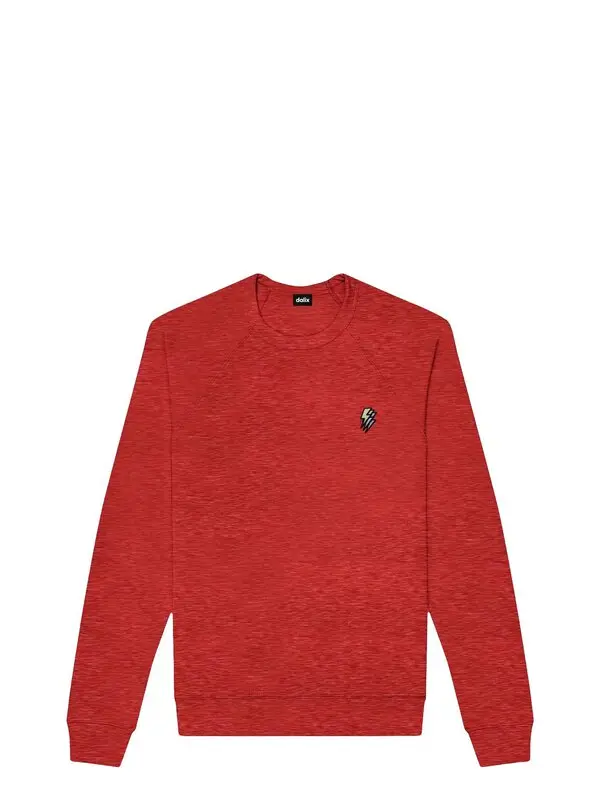 DALIX Lightning Fleece Crewneck Sweatshirt - Heather Red