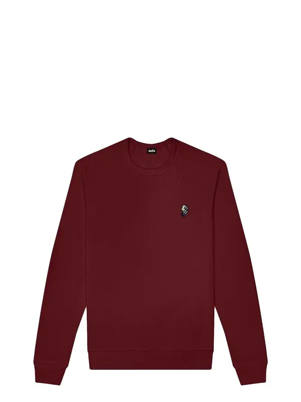 DALIX Lightning Fleece Crewneck Sweatshirt - Maroon