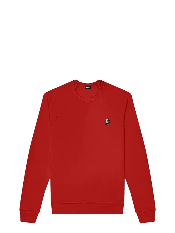 DALIX Lightning Fleece Crewneck Sweatshirt - Red