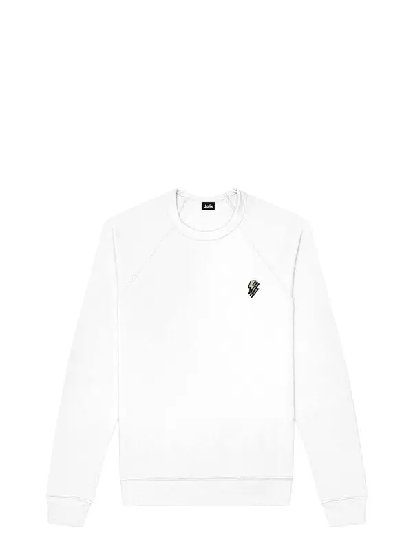 DALIX Lightning Fleece Crewneck Sweatshirt - White