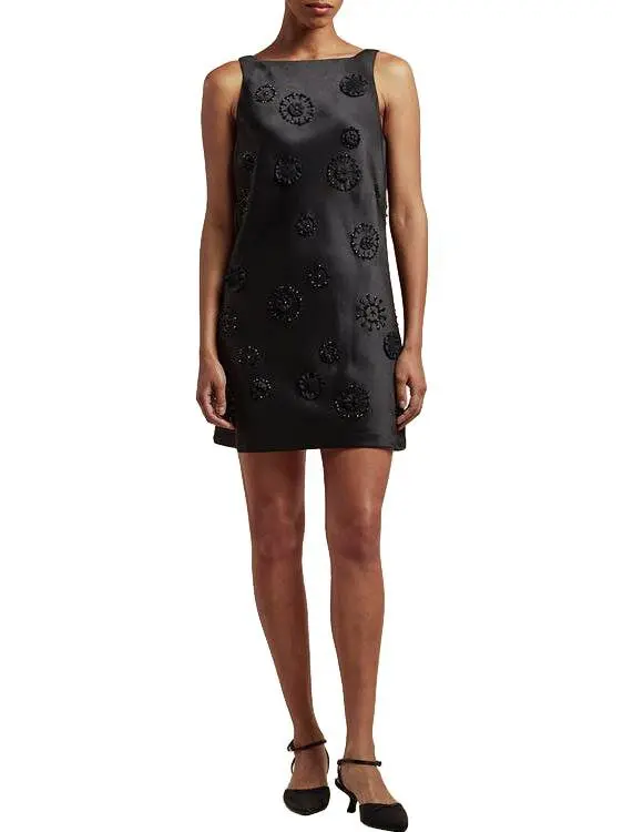 Rebecca Taylor Beaded Shift Dress - Black