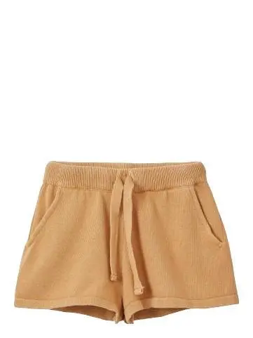 VILD HOUSE OF LITTLE Organic Knit Shorts - Sandstone-mineral Dye