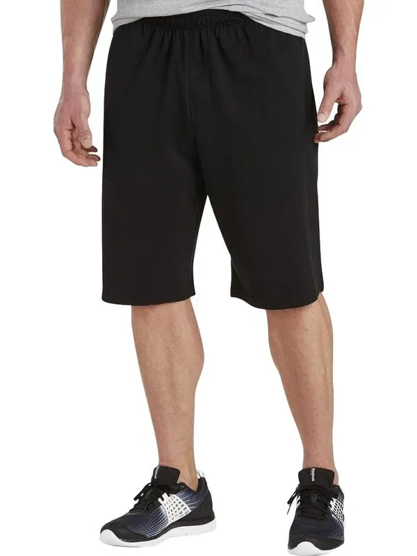 HARBOR BAY BY DXL Big & Tall Pull-on Knit Shorts - Black
