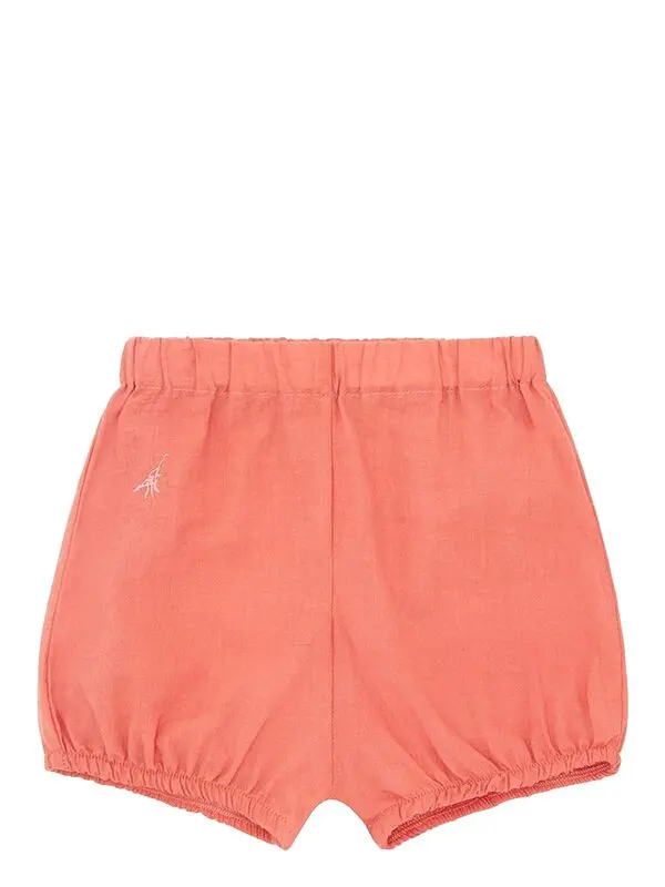 VILD HOUSE OF LITTLE Organic Cotton Woven Bloomer Shorts - Coral-natural Madder Plant